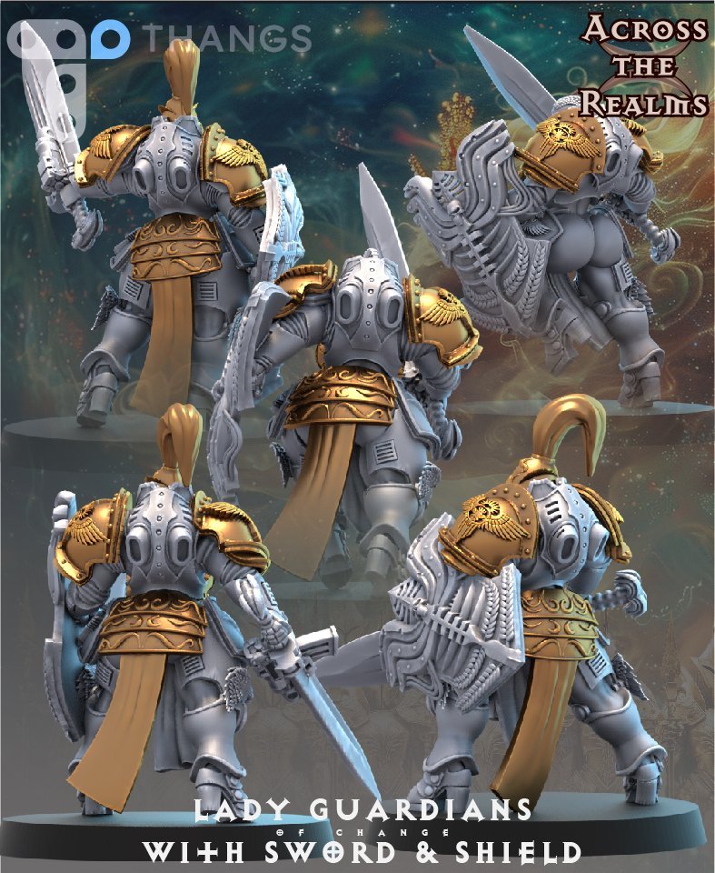 IMPERIAL FEMALE CORPS GOLDEN LADIES WITH SWORD AND SHIELD (5U ...